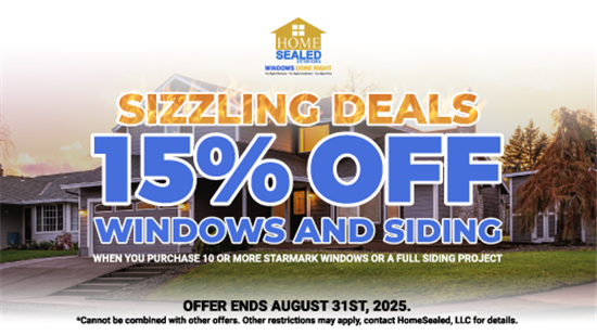 Sizzling Deals: 15% Off Windows & Siding!